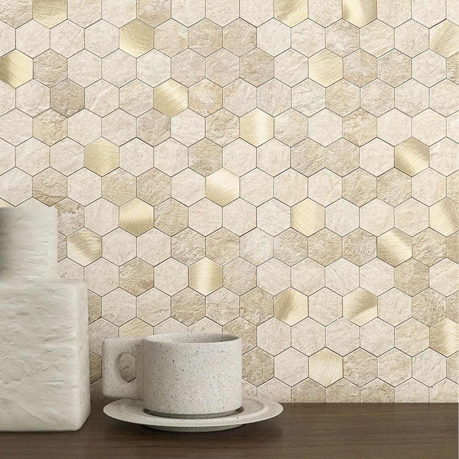 M MOFIT Hexagon Peel and Stick Backsplash Tiles Kitchen,Self-Adhesive ...