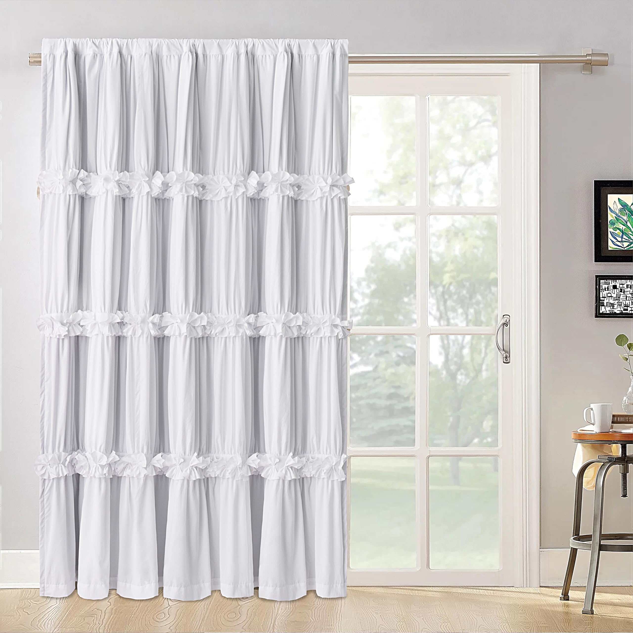 Amazon.com: Homechoice Decor Room Divider Window Curtains, Boho Ruched ...