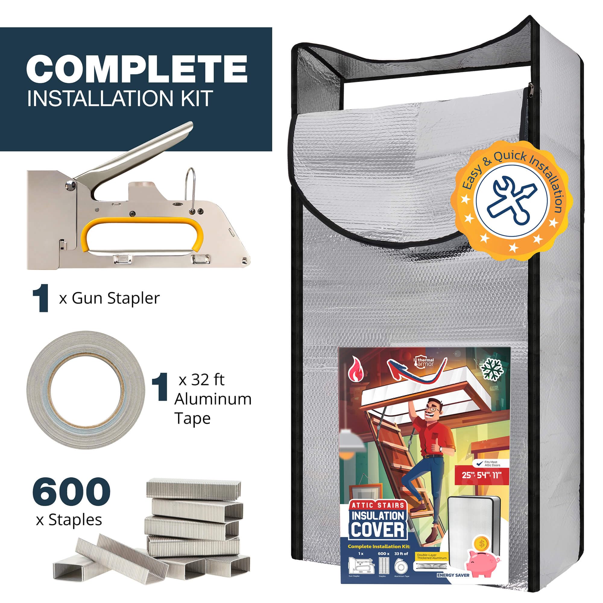 Premium Energy Saving - Full Set Extra Thick Attic Door Insulation ...