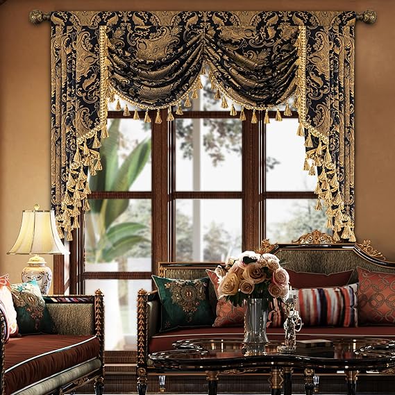Amazon.com: Loom and Mill Luxury Waterfall Valance for Living Room ...