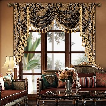 Amazon.com: Loom and Mill Luxury Waterfall Valance for Living Room ...