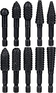 Yakamoz 10Pcs 1/4 Inch Hex Shank Rotary Rasp File Set Wood Carving ...