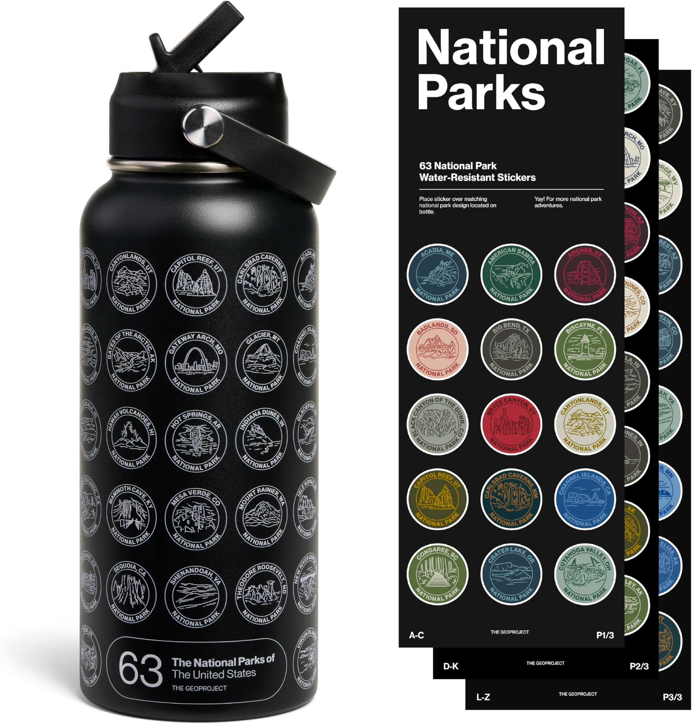 Amazon.com: Original National Parks of the USA Bucket List Travel Water ...