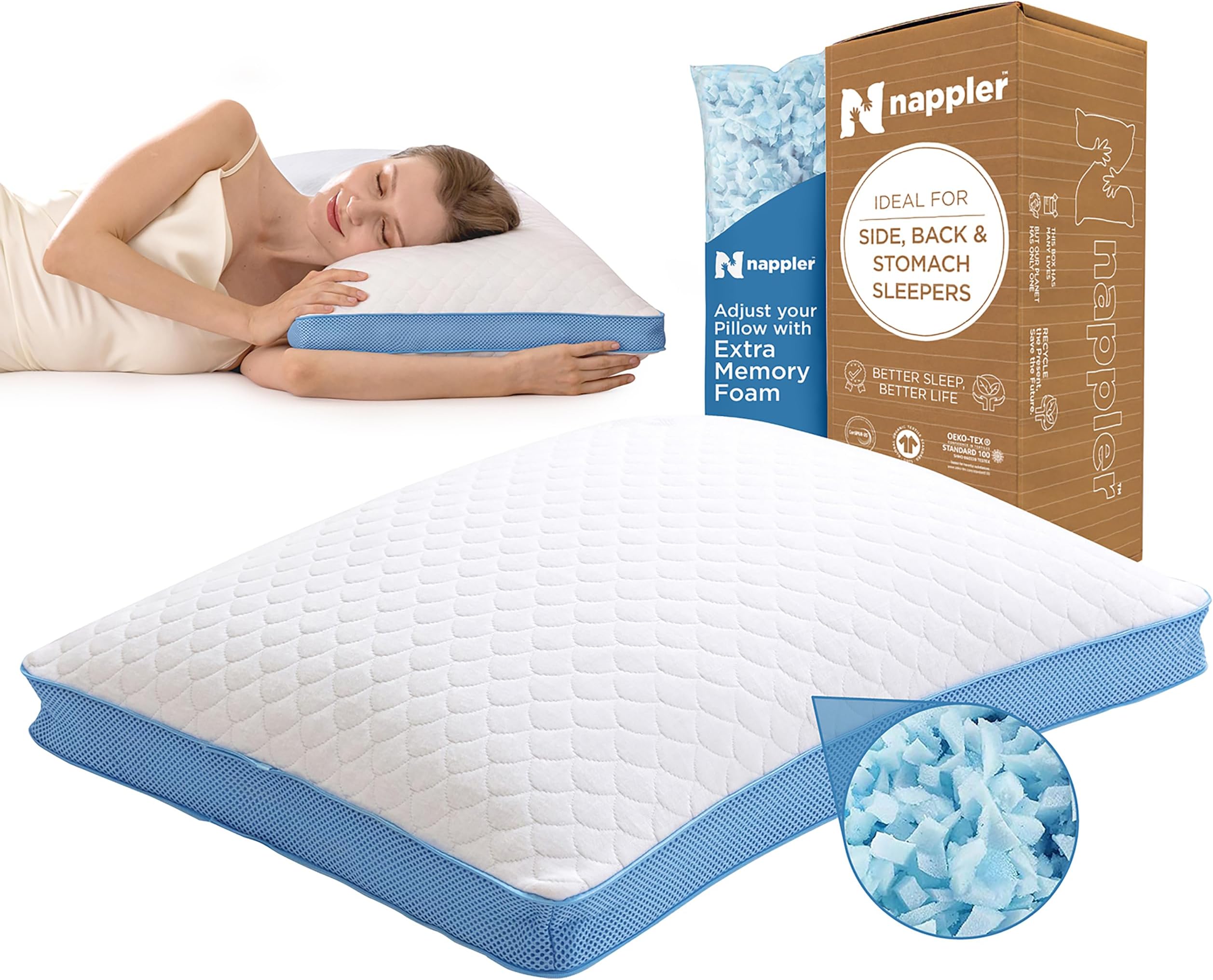 Amazon.com: The Big One - Gel Memory Foam Side Sleeper Pillow (Standard ...