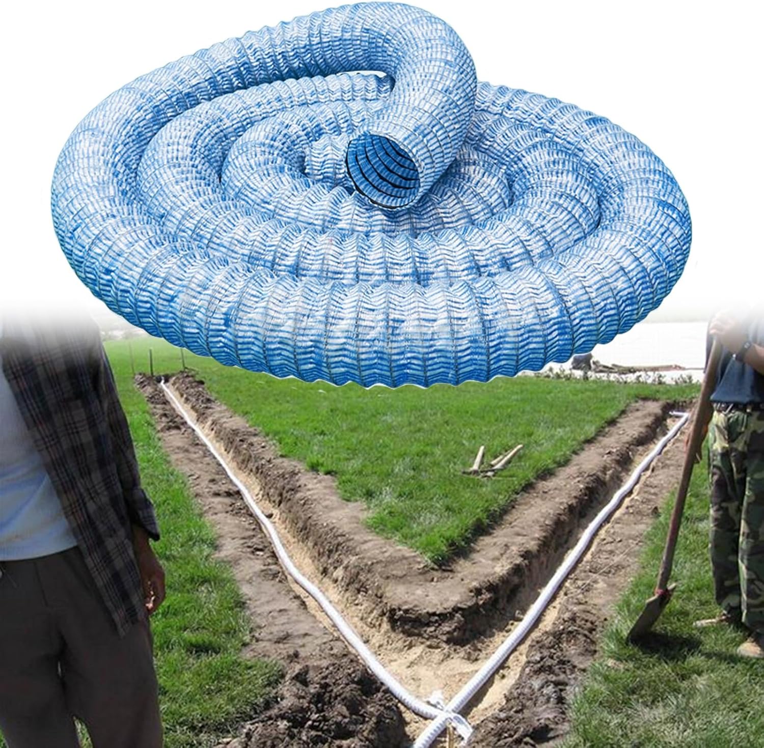 WEKONUMEX Corrugated Drain Pipe, 3in Drain Pipe Perforated, 3-160 Ft ...