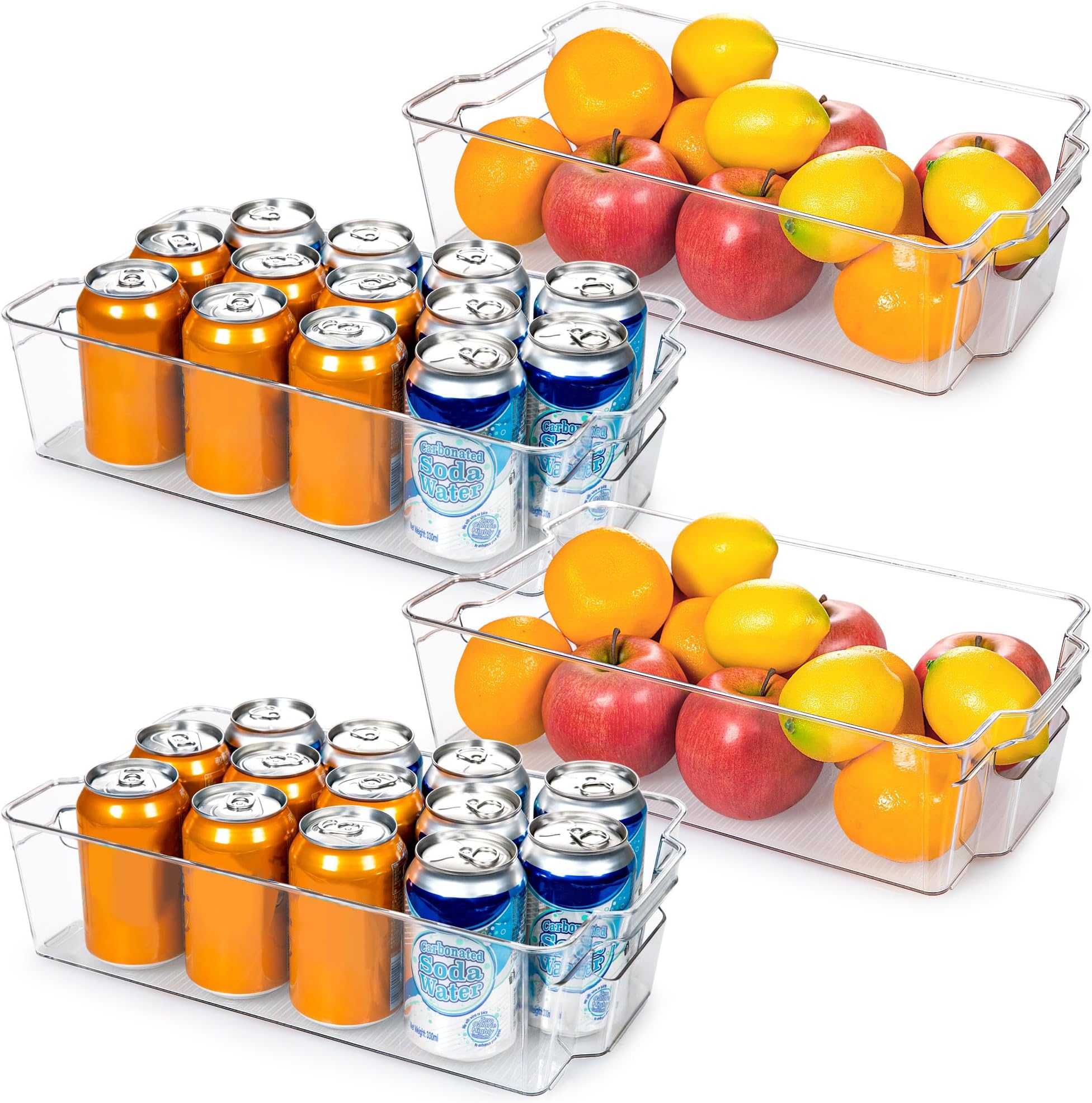 Amazon.com: HOOJO Refrigerator Organizer Bins - 4pcs Clear Plastic Bins ...