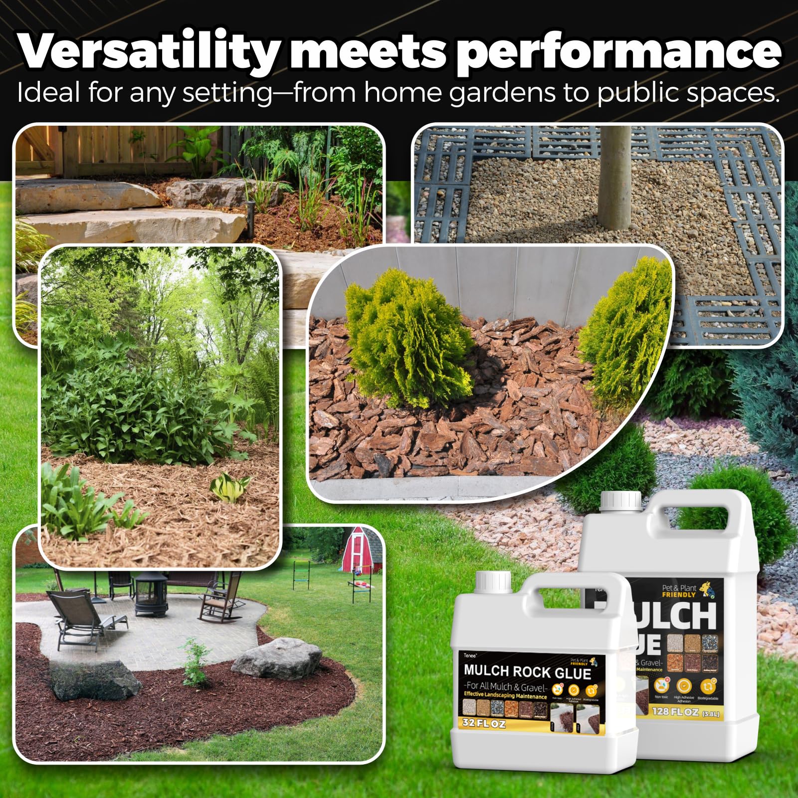 Gravel Glue Max Strong Concentrate Mulch Glue – Makes 166oz, Heavy-Duty ...