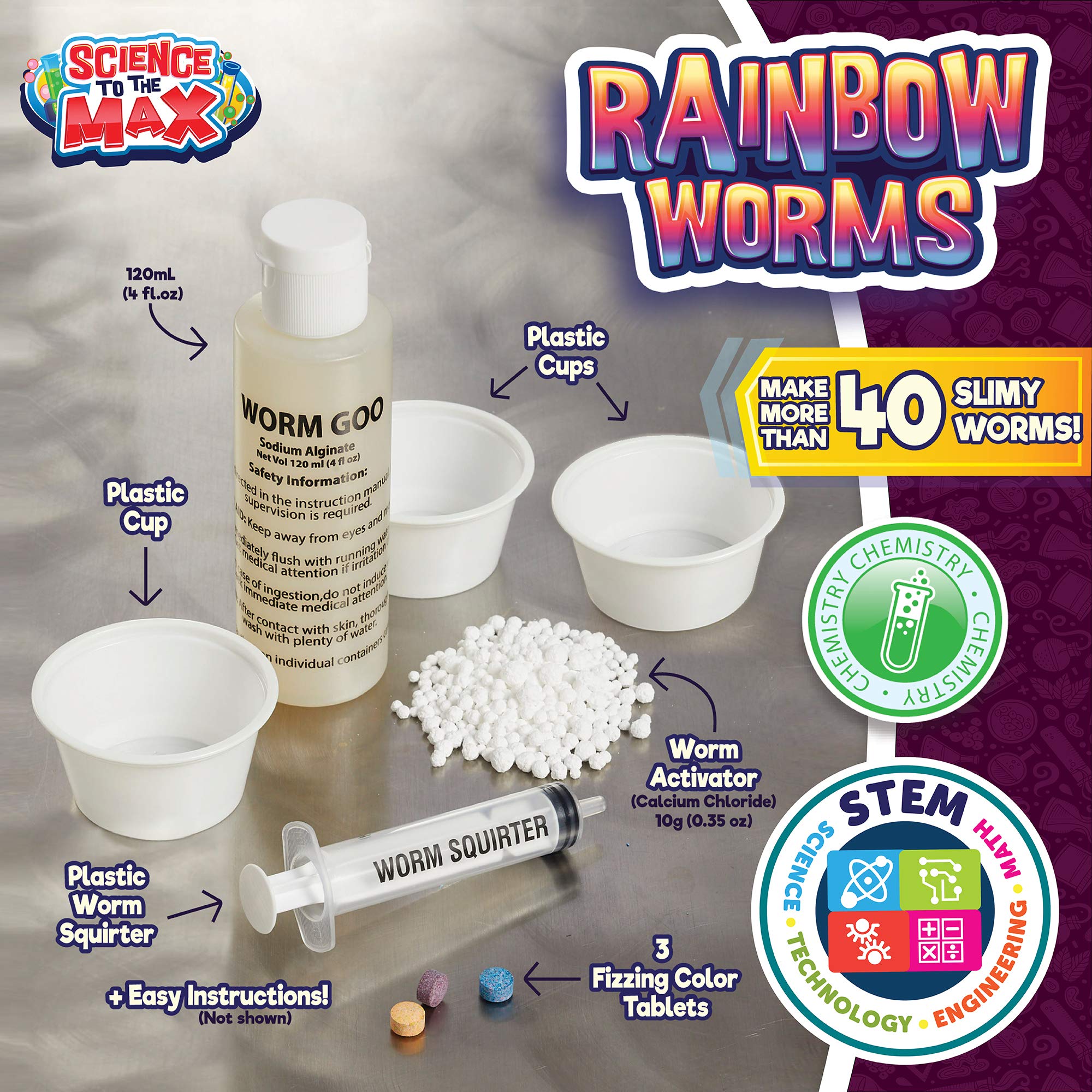 Buy Be Amazing! Toys Rainbow Worms Science DIY Slime Kit Craft for Kids, STEM Chemistry Activity ...