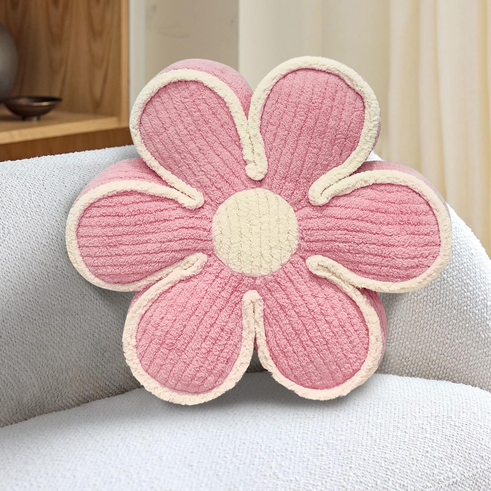 Amazon.com: Gurnall Pink Flower Pillow,Flower Shaped Decorative Throw ...