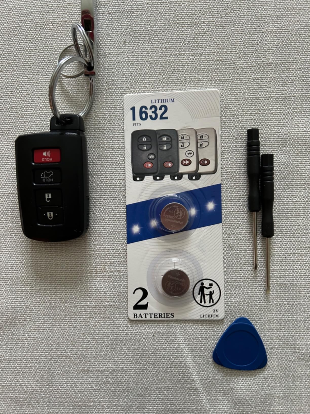 Amazon.com: uuam 2Pack CR1632 1632 Remote Key Fob Battery Replacement ...