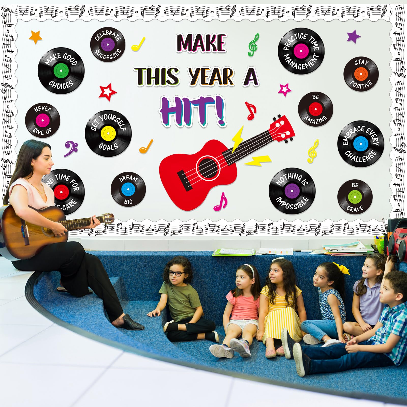 Snapklik.com : 55 Pcs Music Bulletin Board Set Motivational Classroom ...