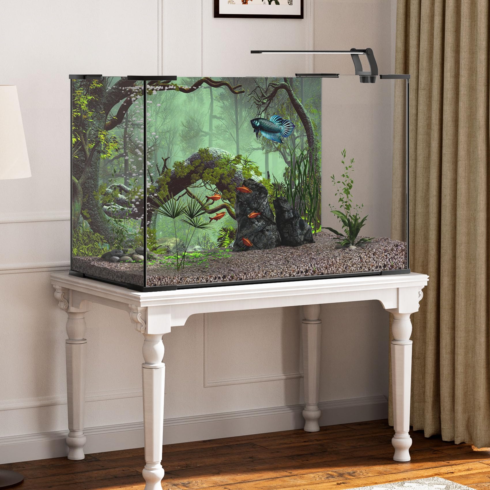 Exo Terra Terrarium Foggy Forest Terrarium Background Stone Green Tree ...