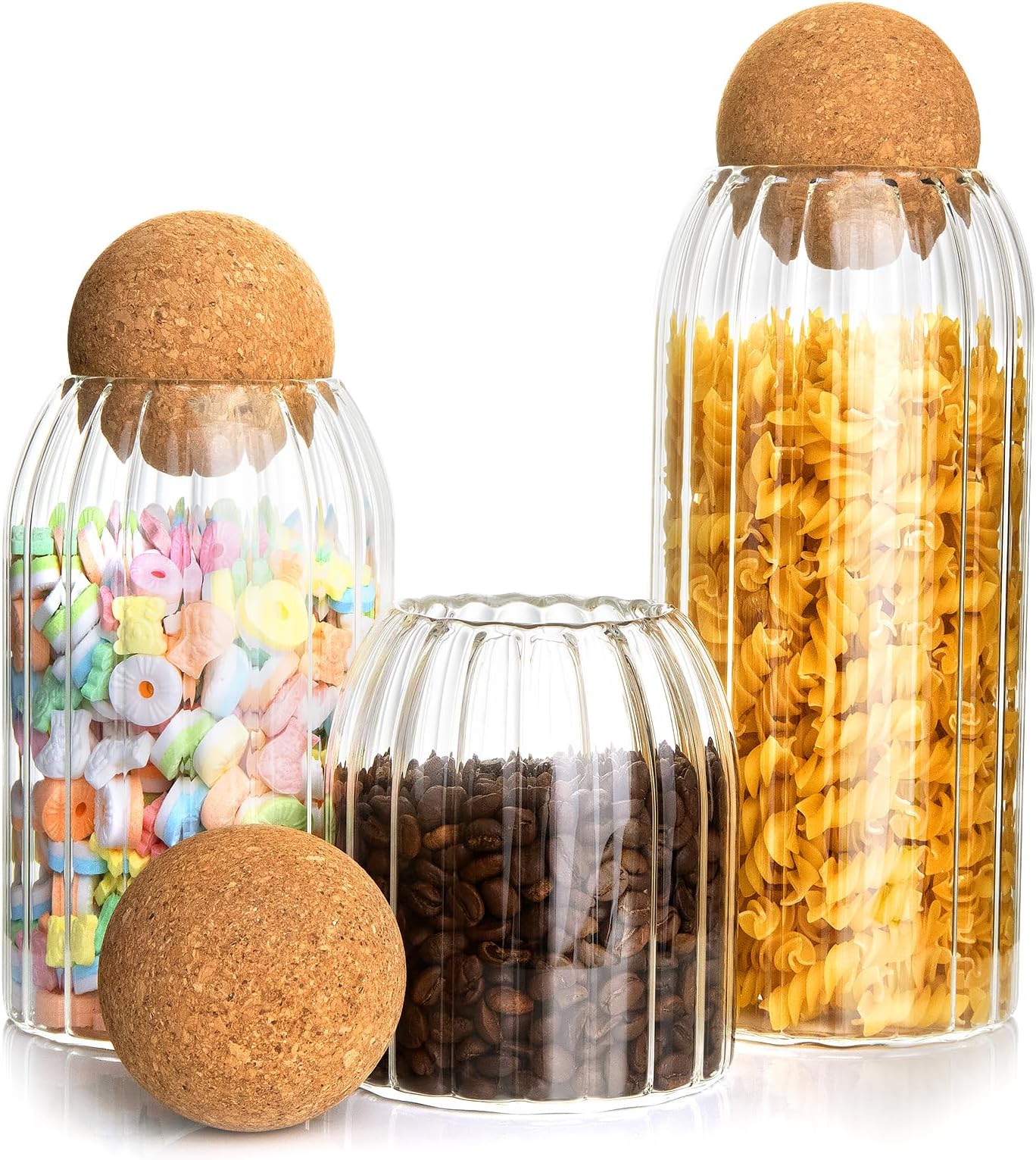Amazon.com: UPKOCH 3Pcs Glass Jars with Airtight Seal Ball Cork Lid ...