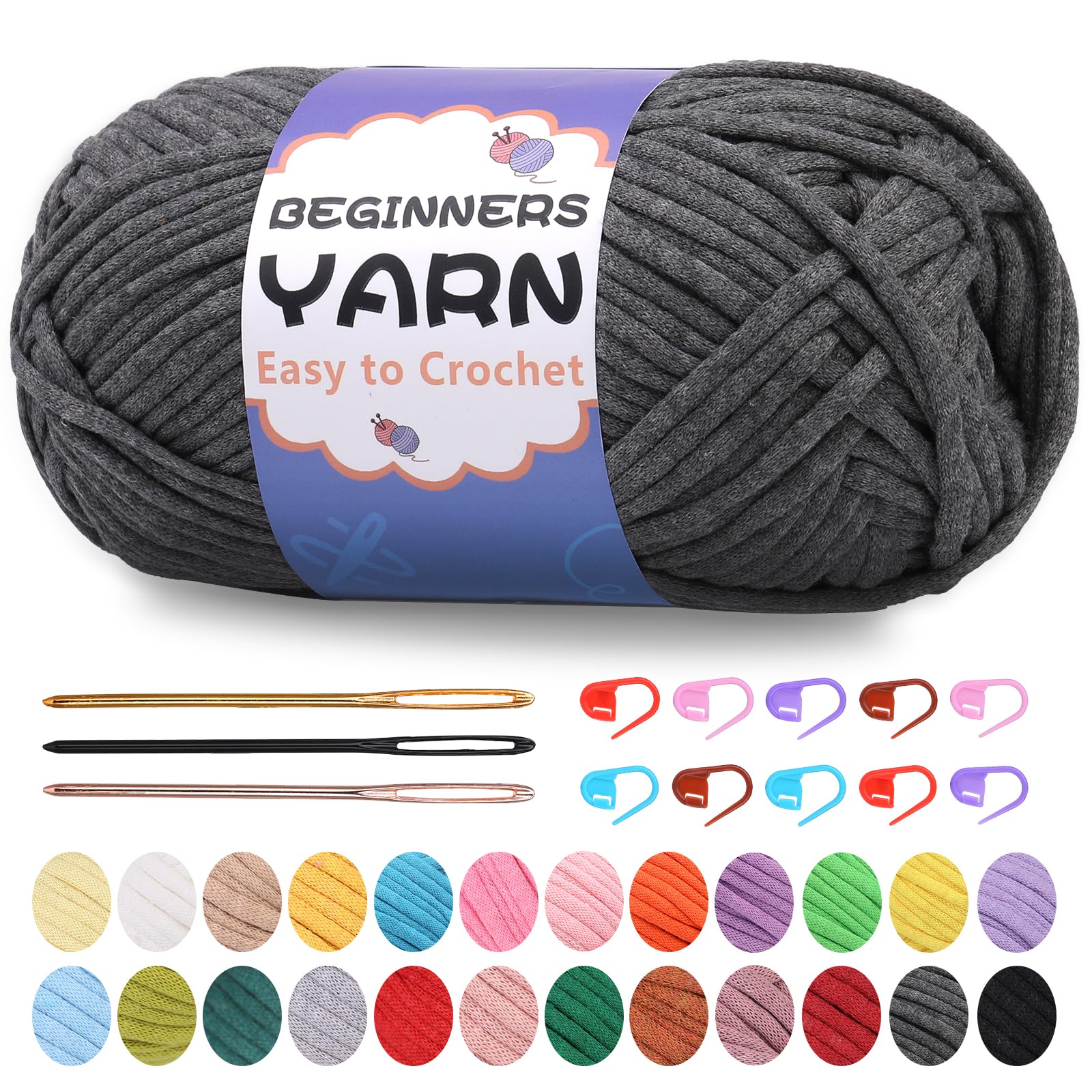 Amazon.com: 200g Crochet Yarn, Beginner Yarn, Thick Yarn, Gray Yarn ...