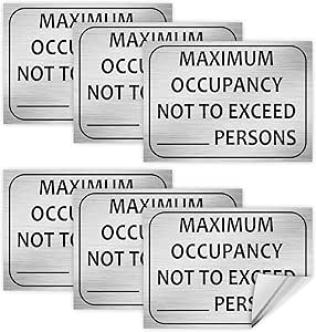 Amazon.com: Humyoun 6 Pack Maximum Occupancy Sign 7" x 10" Recycled ...