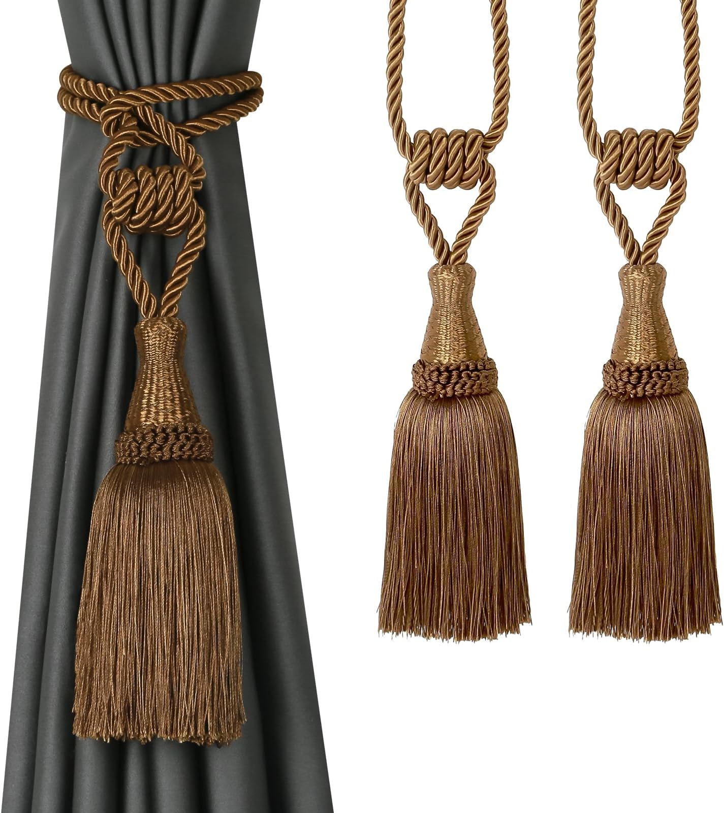 Amazon.com: YING CHIC YYC 2Pcs Simple Beautiful Tassel Curtain Rope ...