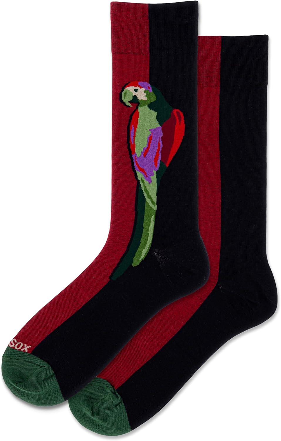 Amazon.com: Hot Sox Men's Parrot Crew Socks 1 Pair, Black, Men's Shoe ...