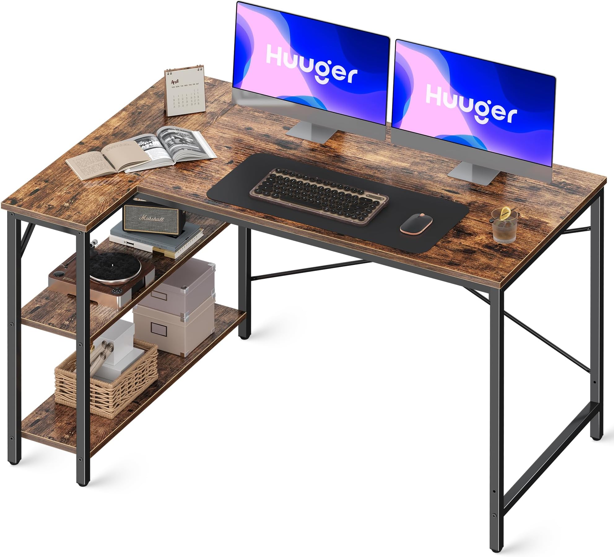 Amazon.com: SunyesYo L Shaped Computer Desk 47 in - Small Office Home ...