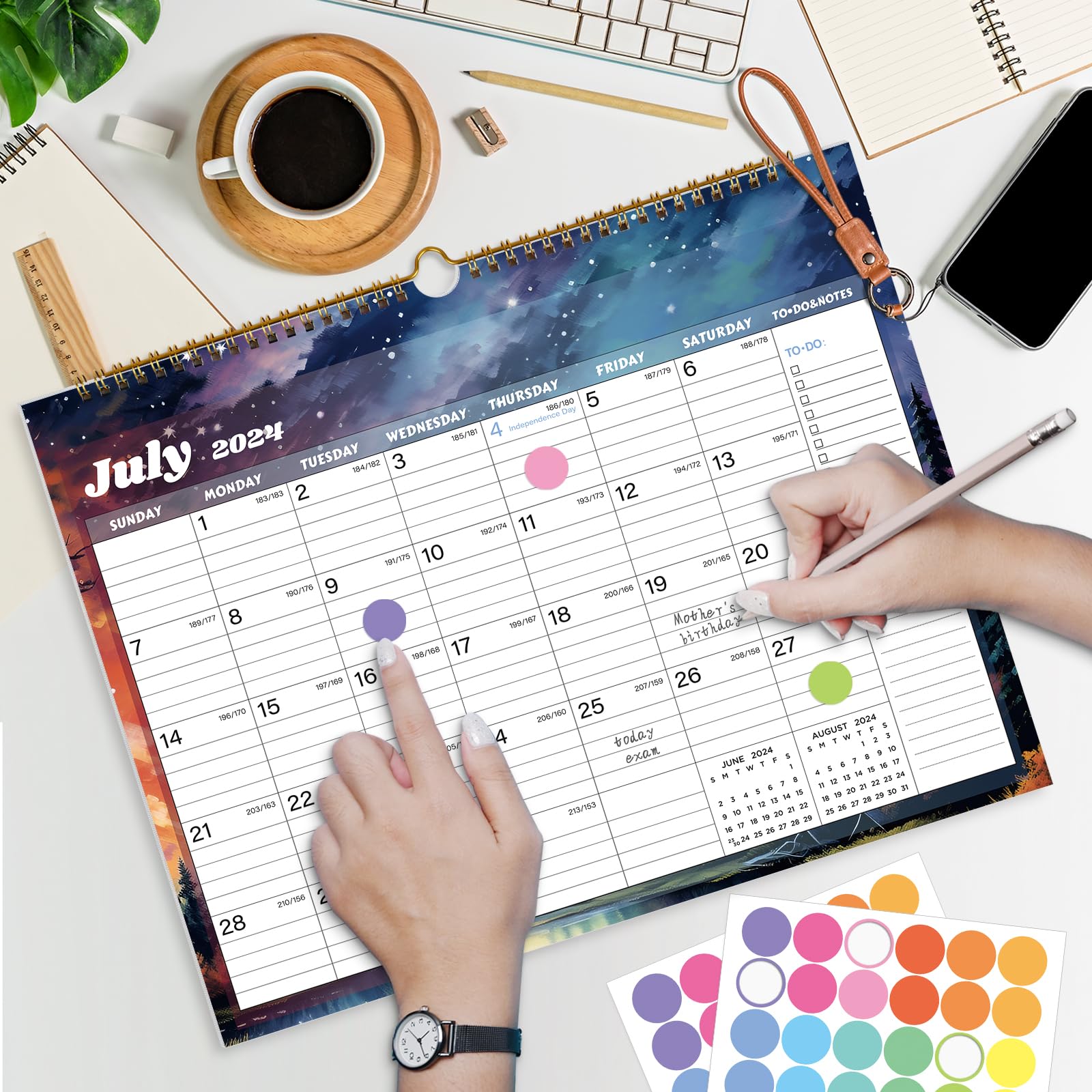 Snapklik.com : XISIDO Calendar 2024-2025, 18 Months Wall Calendar July ...