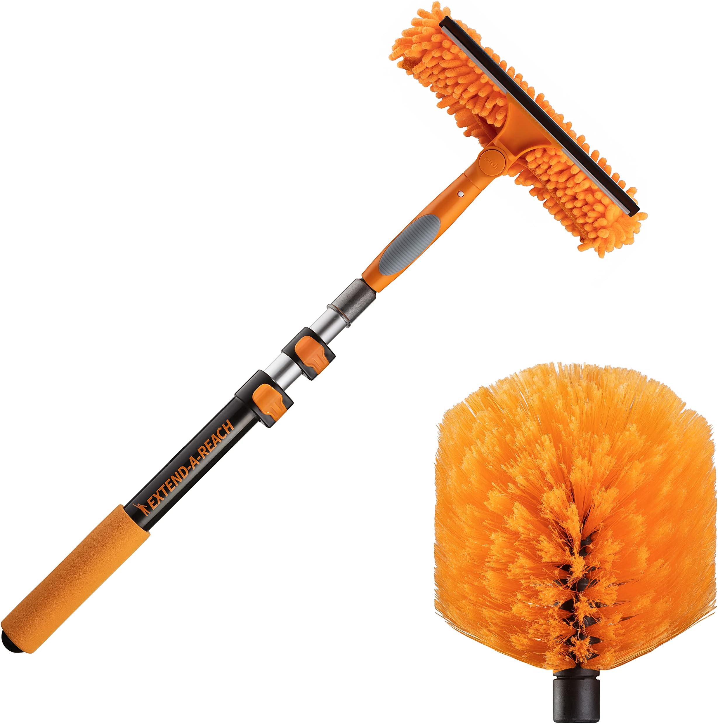 Amazon.com: 1.5-3 ft Window Squeegee with Long Handle & Cobweb Duster ...