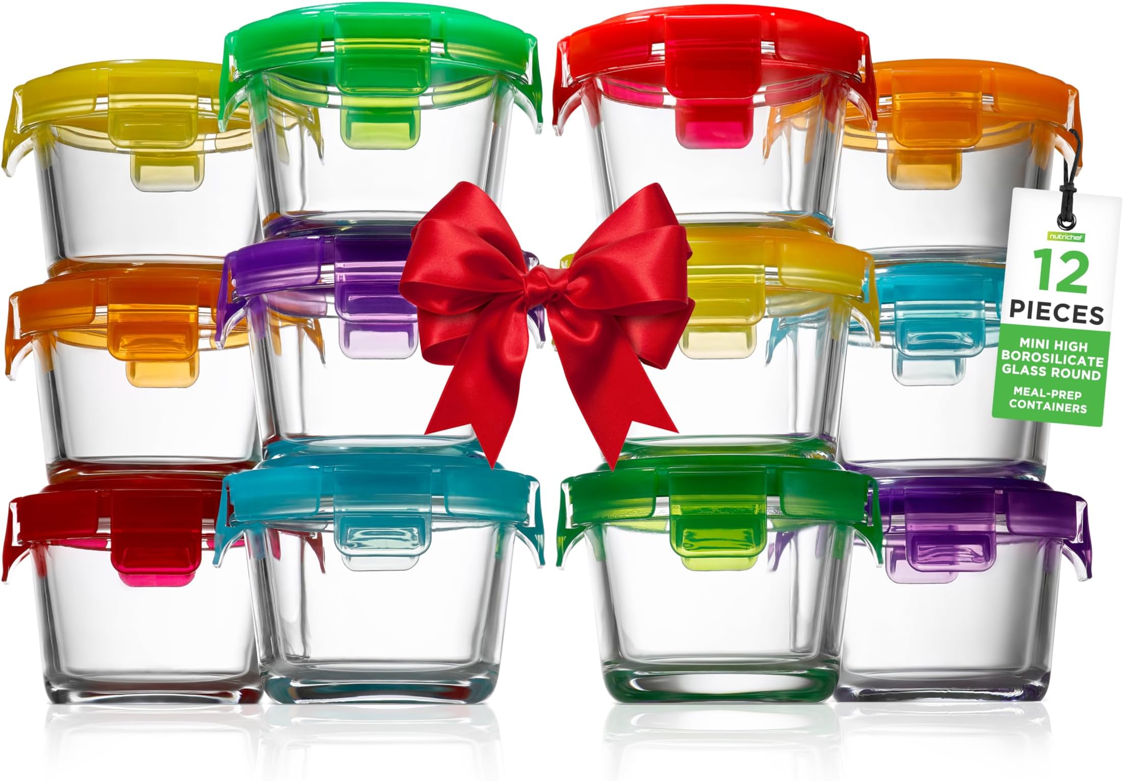 Amazon.com: DASAAN Small Glass Food Storage Containers with Sunflower ...