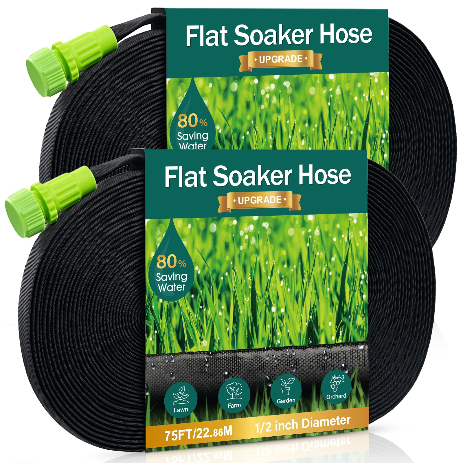 Amazon.com: Soaker Hose - Flat Soaker Hose 150FT for Garden Beds, Water ...