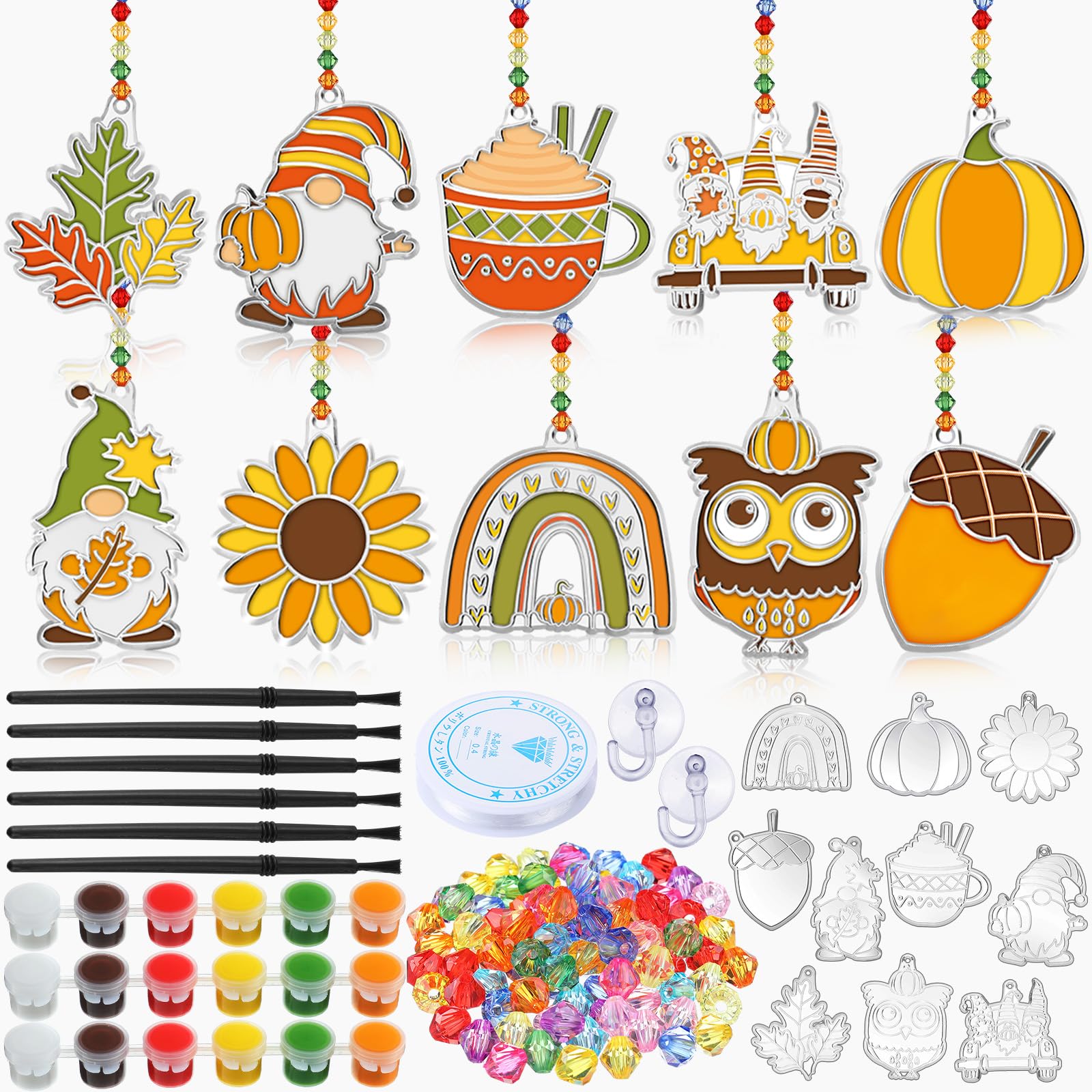 Amazon.com: WinnerWhy 30 Sets Thanksgiving Day Fall Suncatchers Window ...