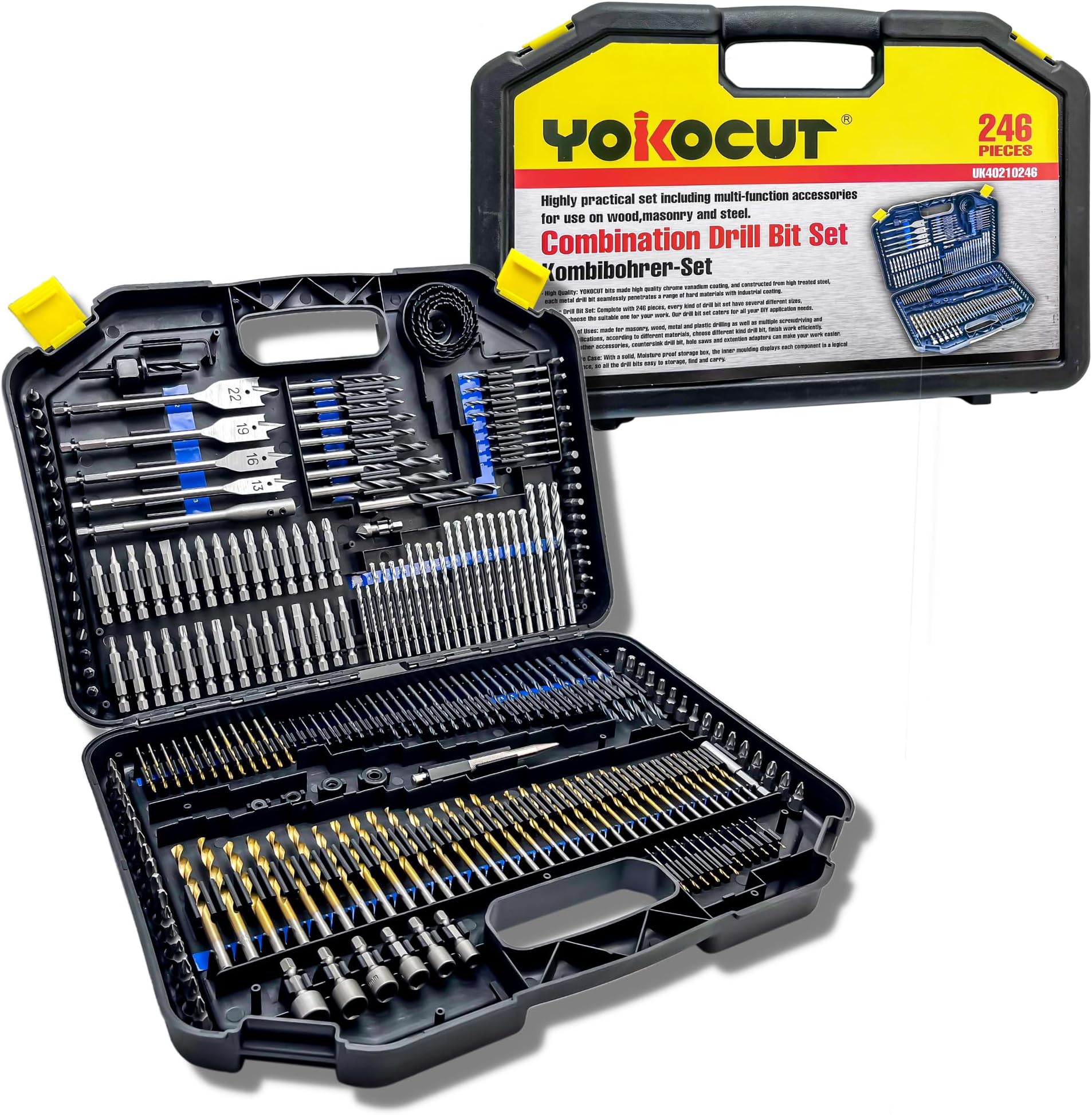 VonHaus 246 Piece Screwdriver Bit and Drill Bit Set : Amazon.co.uk: DIY ...