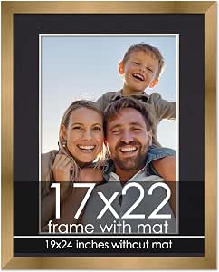 Amazon.com - 17x22 Frame with Mat - Bronze 19x24 Frame Wood Made to ...