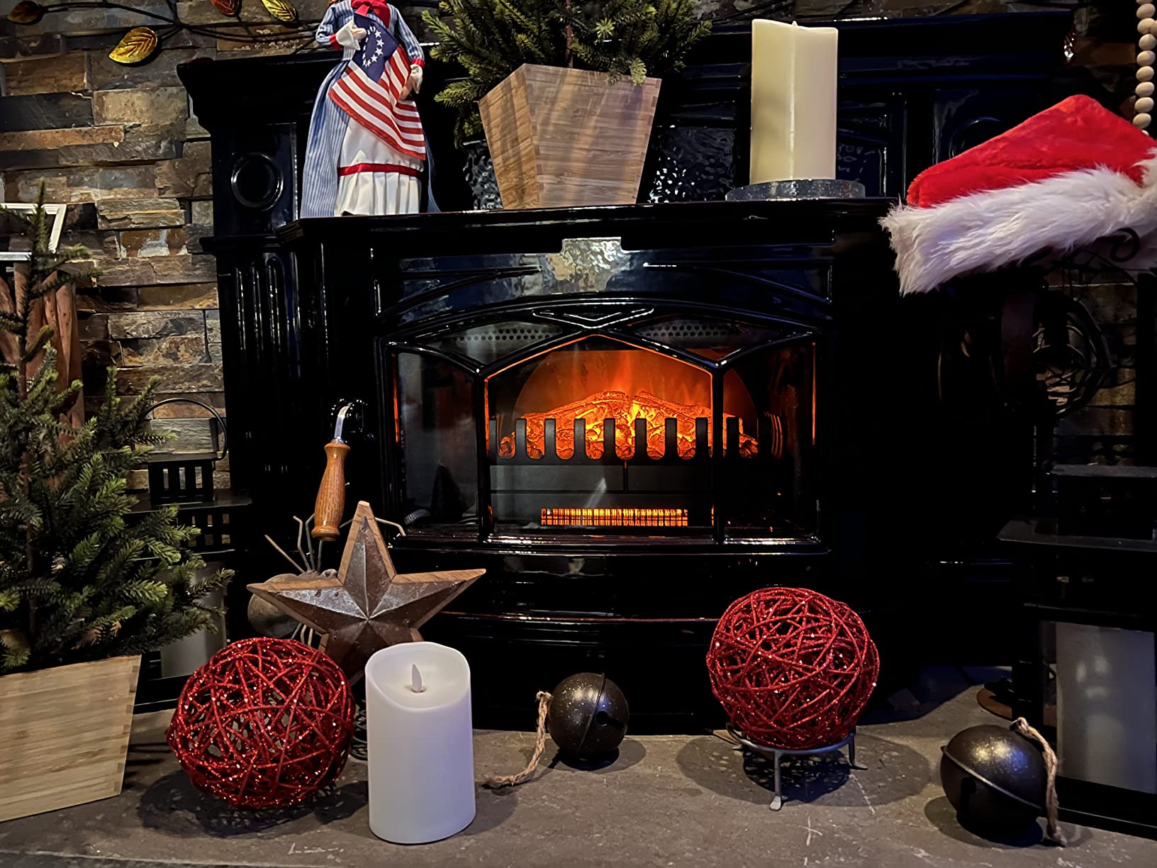 $23/mo - Finance PuraFlame Electric Fireplace Log Heater, 16" Fireplace ...