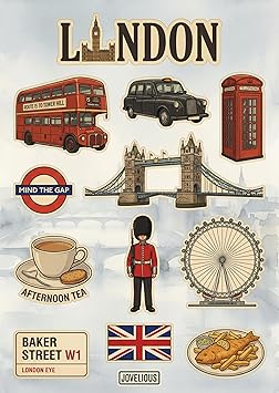 City & Travel Sticker Sheet, A5 Matte Vinyl Kiss Cut Stickers, Designed ...