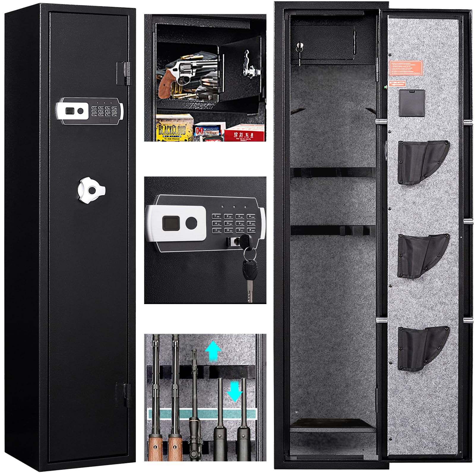 Snapklik.com : Fandon 5-6 Gun Rifle Safe, Gun Safes For Home Rifles And ...