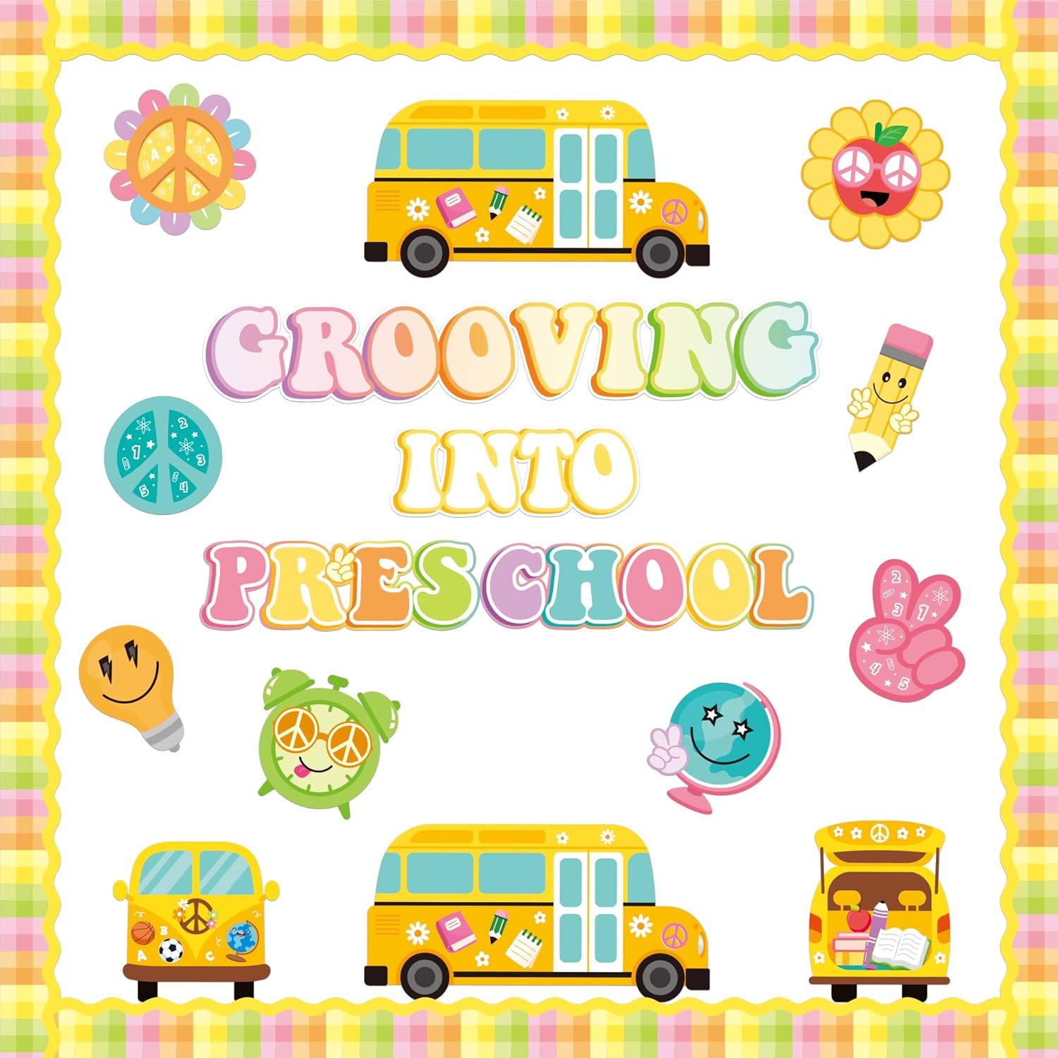 Xqumoi Retro Grooving into Preschool Bulletin Board Decorations - 86Pcs ...