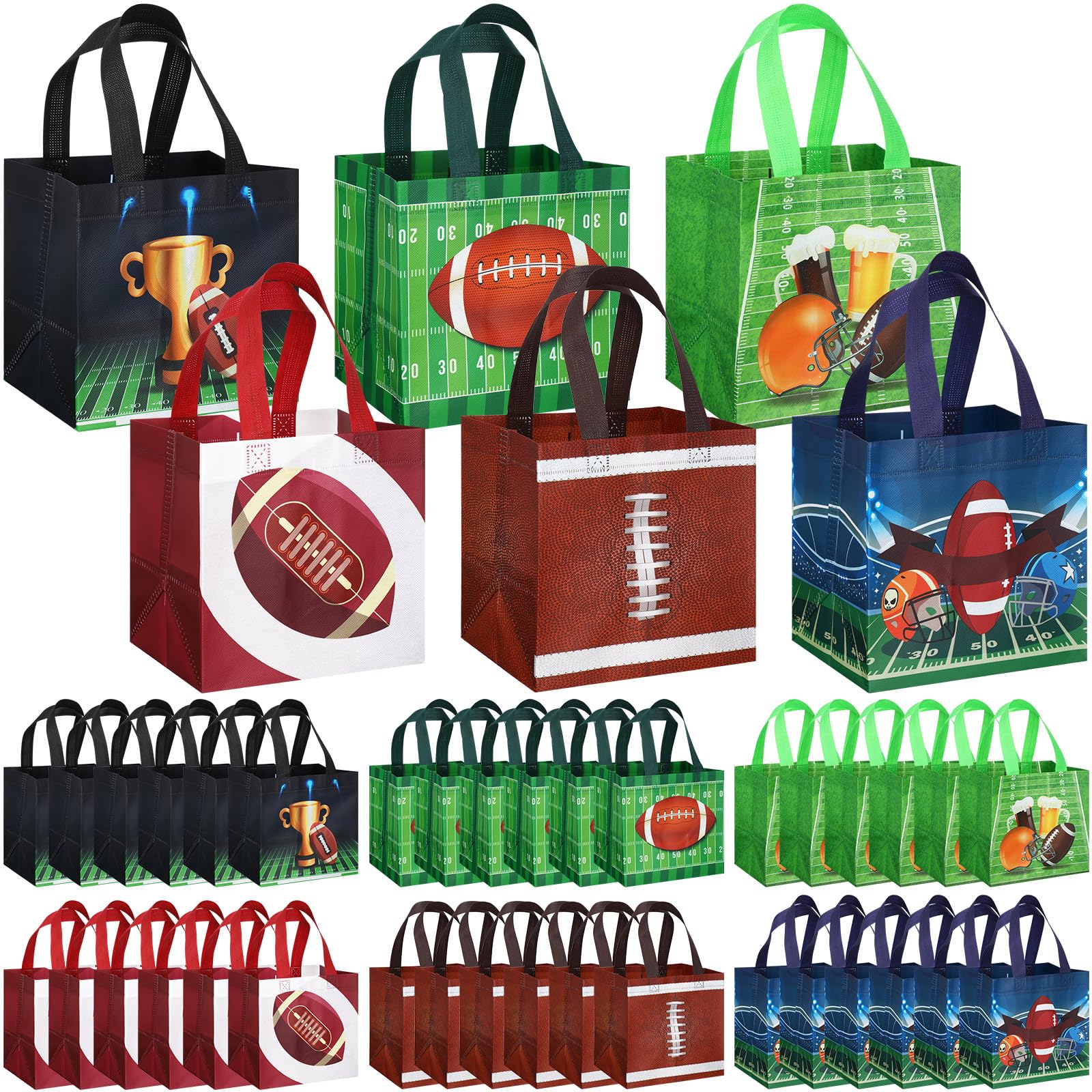 Amazon.com: Kigeli 60 Pieces Football Gift Bags Football Party Bags ...