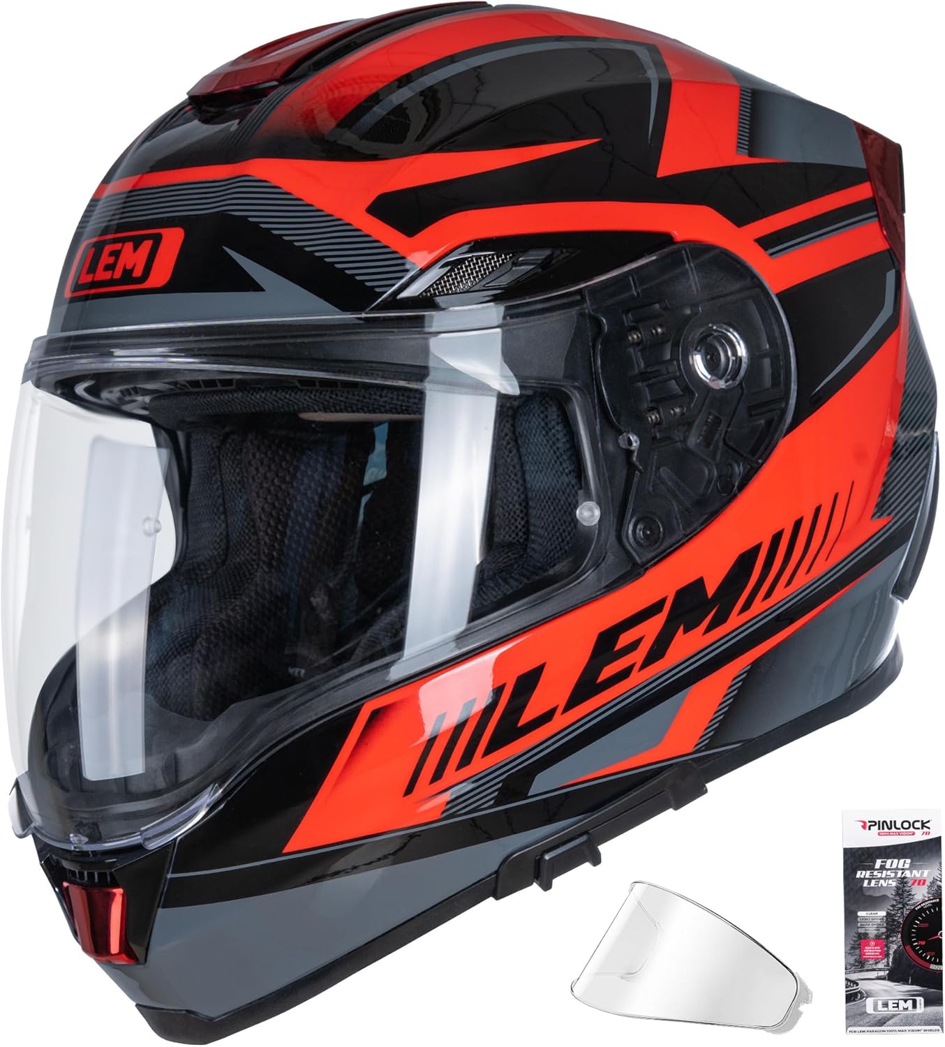 Amazon.com: LEM Motorcycle Helmets for Adult, Full Face Helmets DOT ...