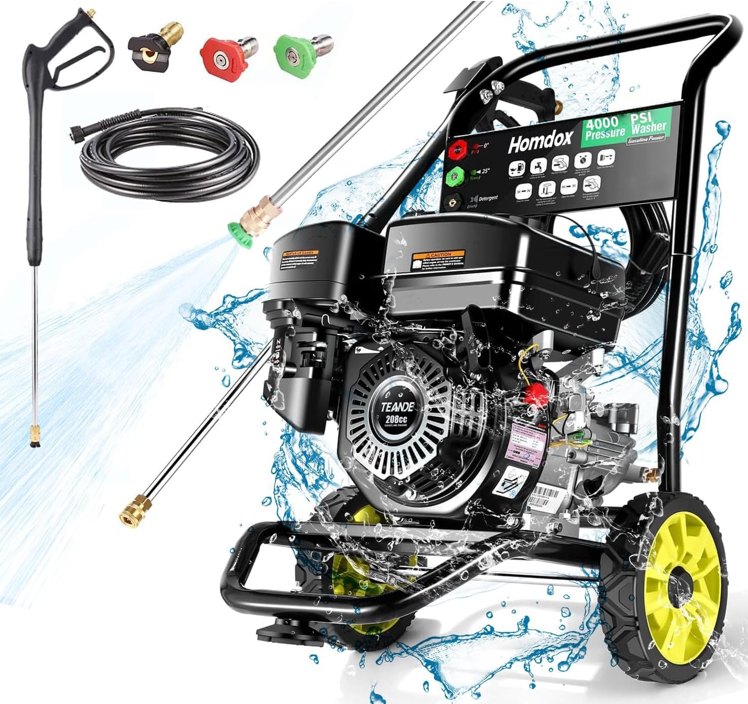 Amazon.com : mrliance 4000PSI Pressure Washer Gas Power Washer 2.8GPM ...