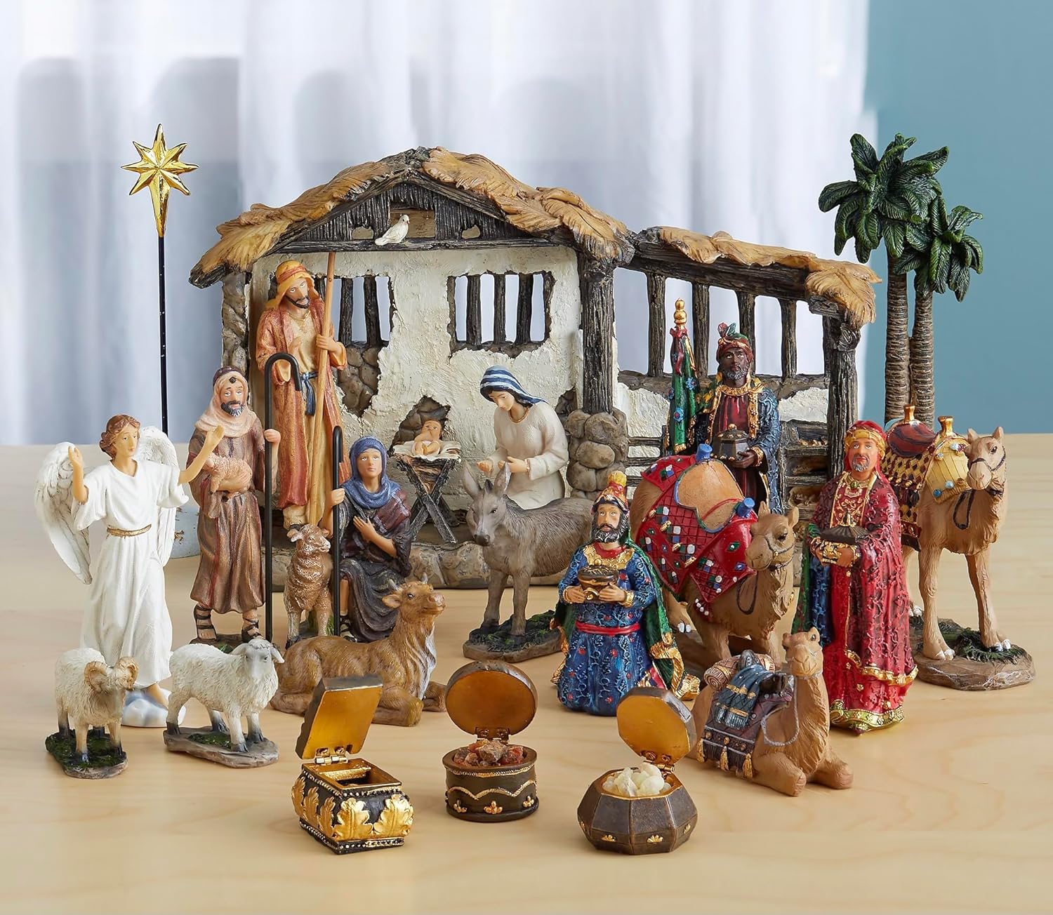 Amazon.com: Three Kings Gifts 23 Piece, 5-Inch The Real Life Nativity ...