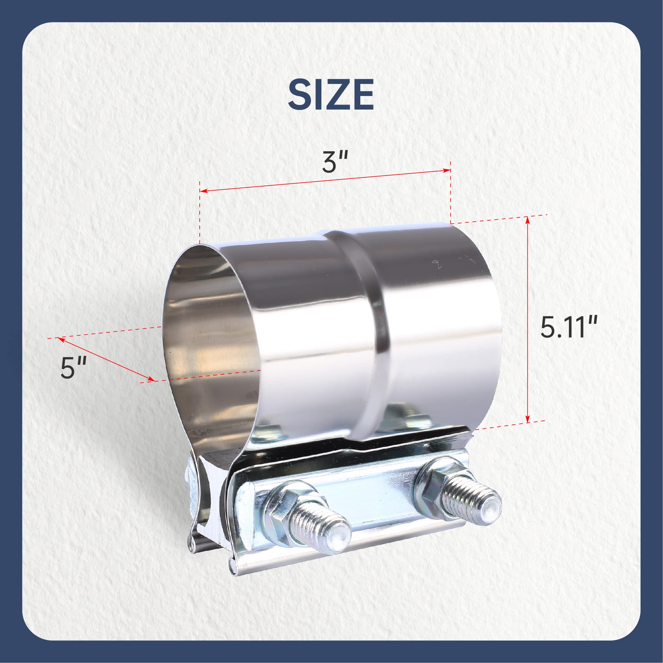 Snapklik.com : BATONECO 5 Inch Lap Joint Exhaust Band Clamp Exhaust ...