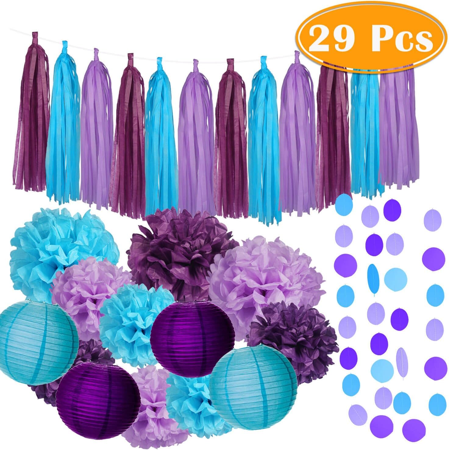 Amazon Paxcoo 29 Pcs Purple And Blue Party Decorations With Tissue amazon-paxcoo-29-pcs-purple-and-blue-party-decorations-with-tissue