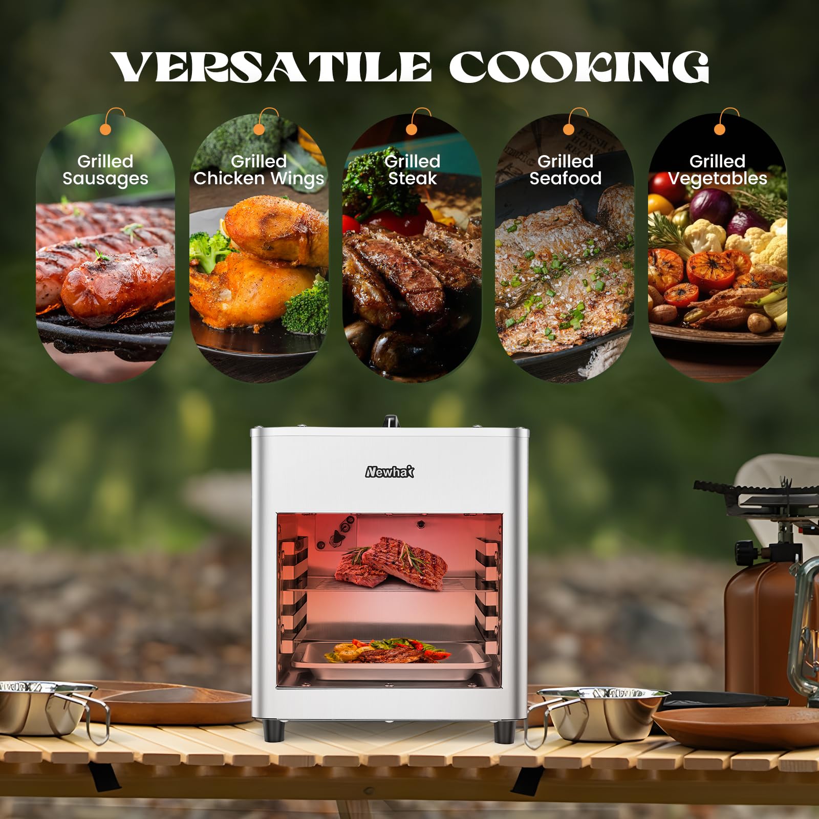 Snapklik.com : 1400 Propane Steak Broiler Gas Steak Grill Portable ...