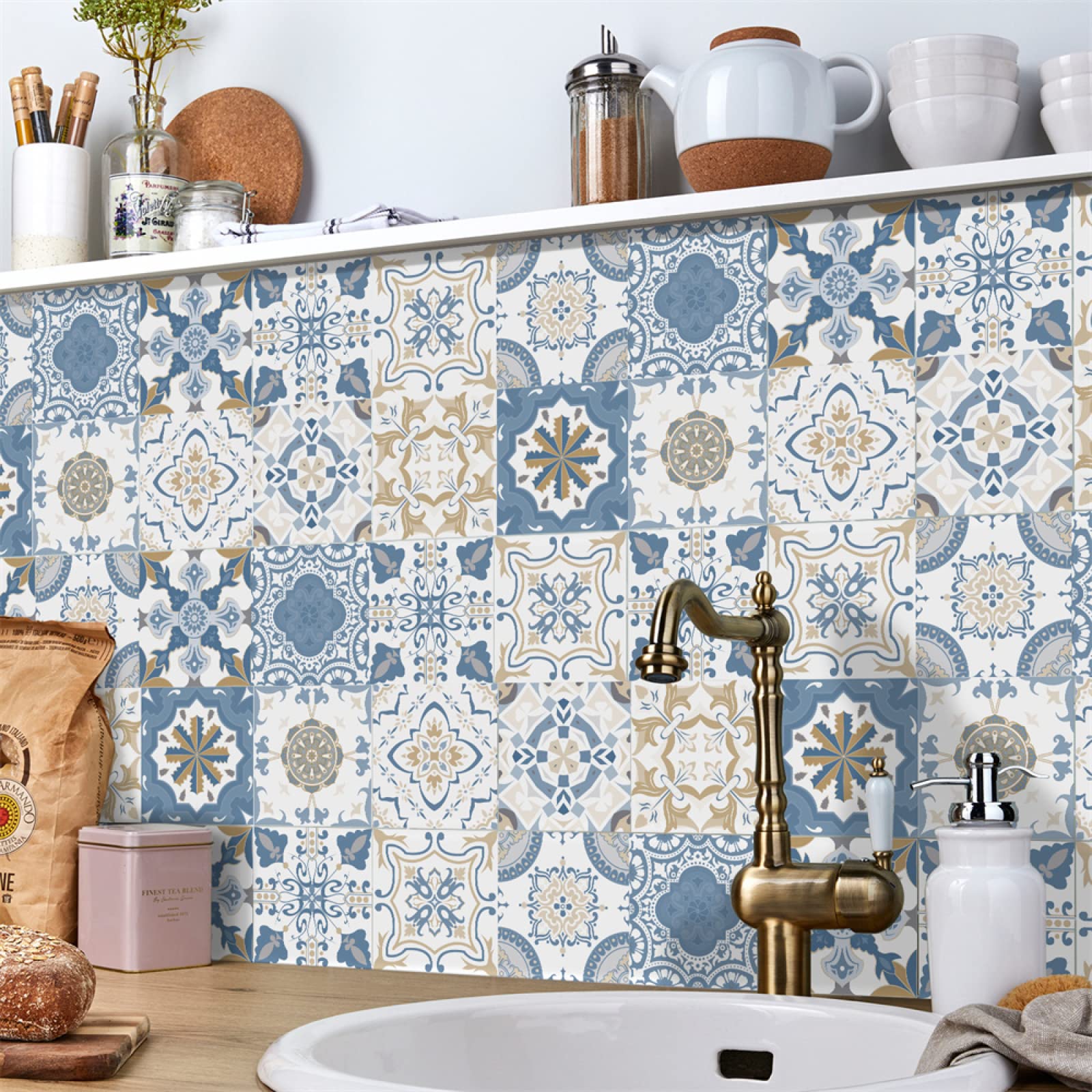 Stick On Wallpaper Tiles Catalonia Tile Peel And Stick Wallpaper