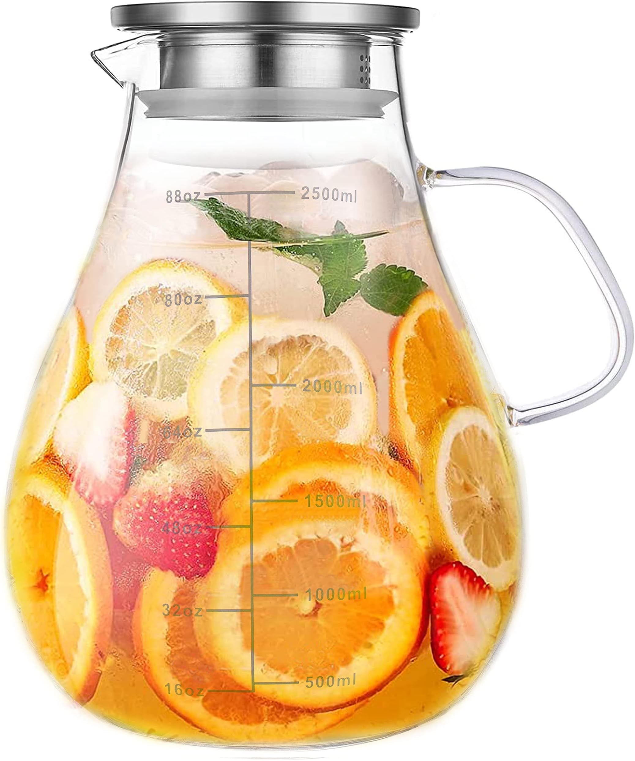 Amazon.com: Apexstone 2 Liter 68 Ounces Glass Water Pitcher with Lid ...