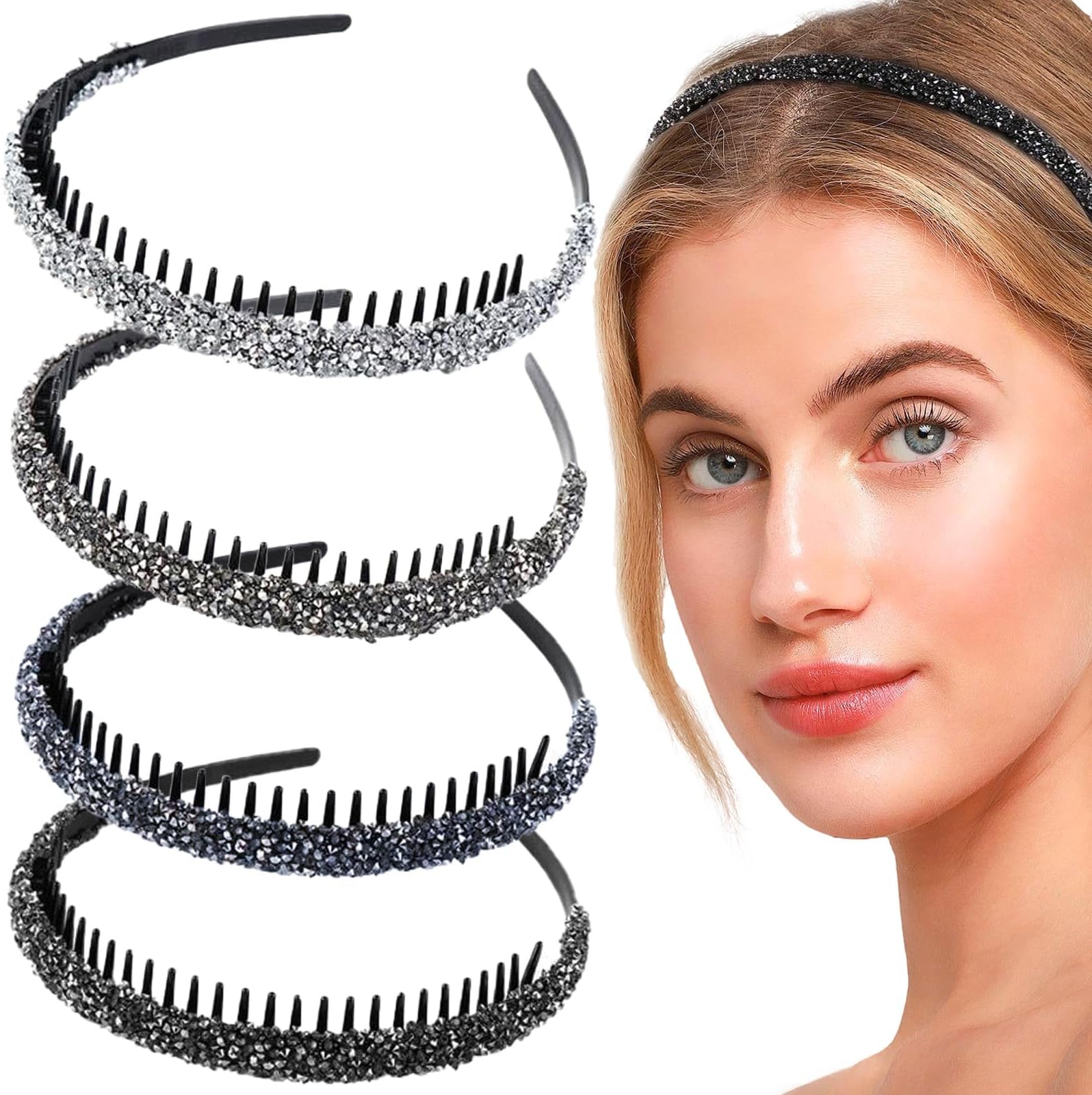 Amazon.com : Doromy 6pcs Plastic Teeth Headbands - Nonslip Comb ...