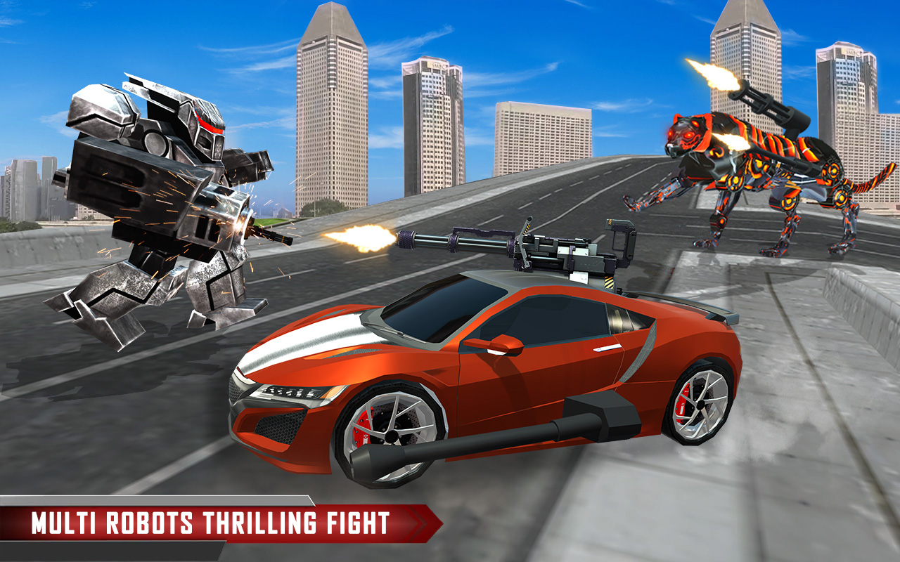 Multi Robot Transform Battle, Police Dog, Tiger & Wildcat, Transforming ...