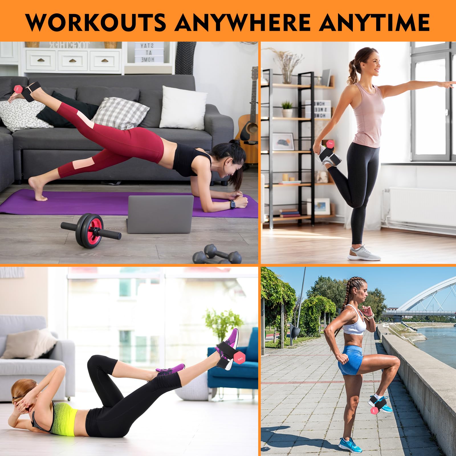 Snapklik.com : 2pcs Feet Dumbbell Attachment Adjustable Ankle Weight ...