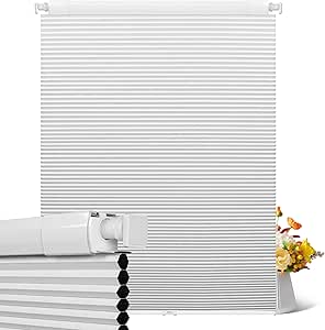 Amazon.com: BERISSA No Drill Blinds for Windows Blackout Cellular Shades Cordless,Easy to ...