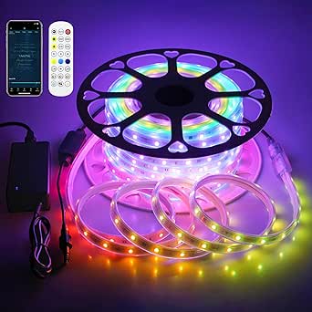 Amazon.com: Samsion RGB IC LED Strip Light 100FT 1 Roll 24V Smart LED ...