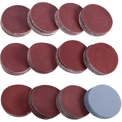 120 Pieces Sanding Discs Pad Hook and Loop Sandpaper Disc for Drill ...