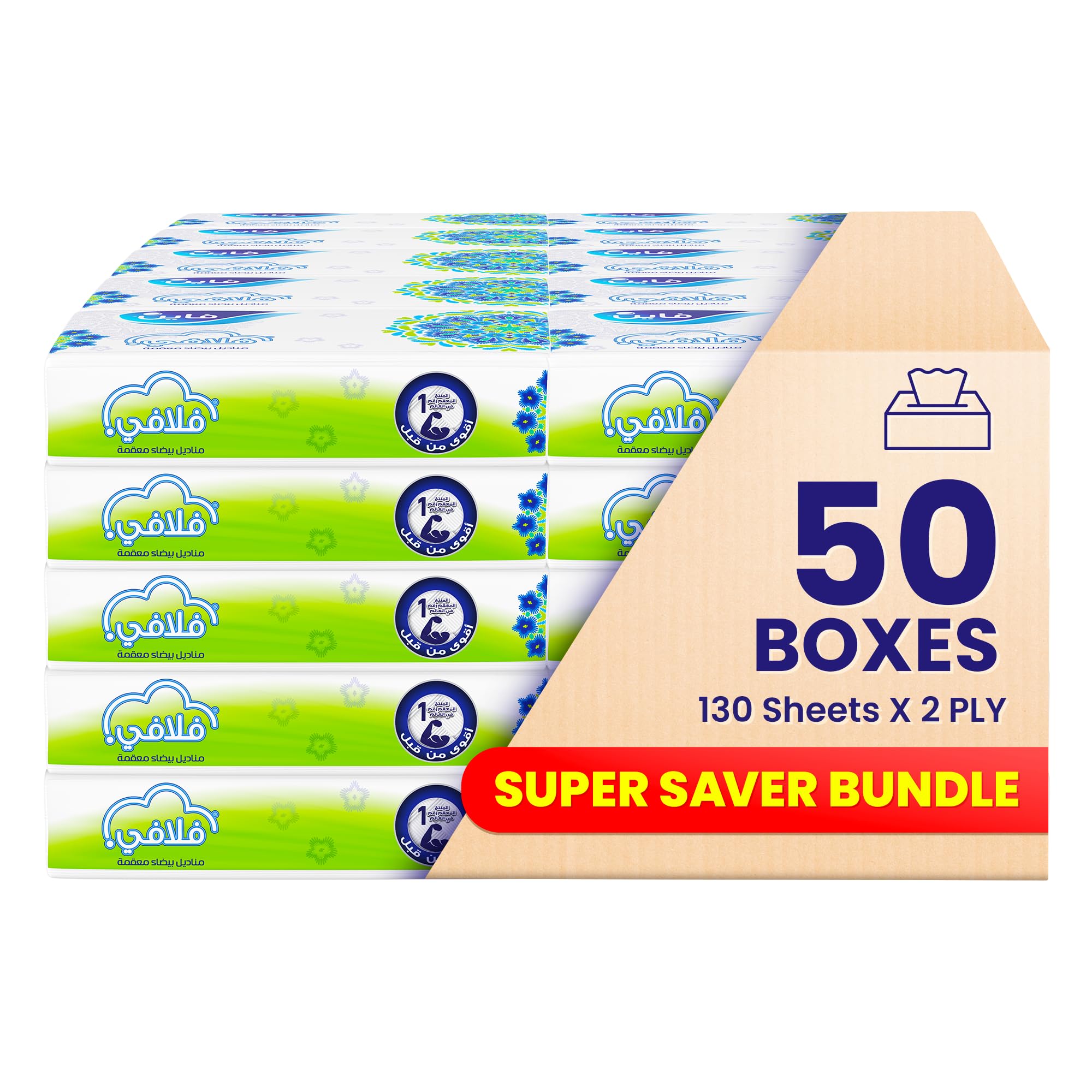 Fine Fluffy Facial Tissues 50 Boxes of 2 Ply x 130 Sheets ,with Real ...