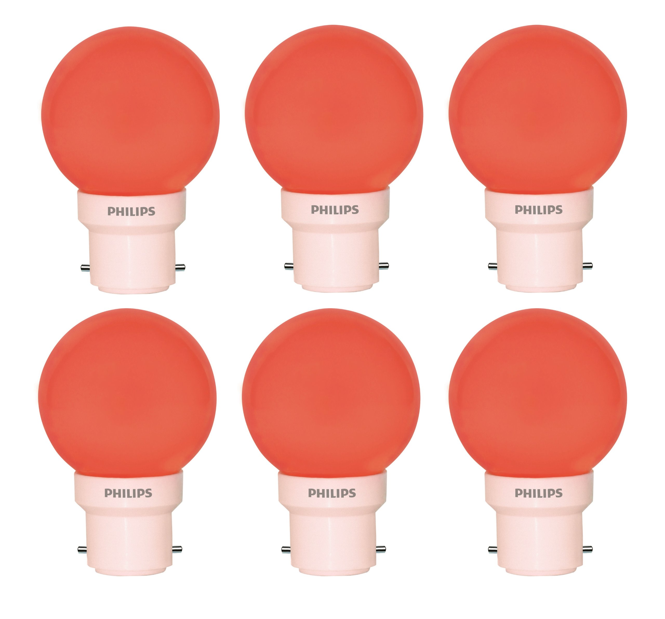 Buy PHILIPS Deco Mini 0.5-Watt Base LED Bulb (Red) - Pack of 6 Online ...